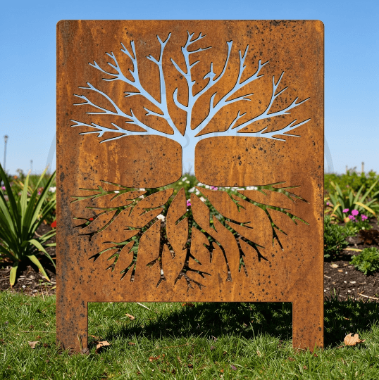 Metal Tree And Roots Screen – The Rusted Bumble Bee
