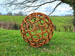 Metal Garden Ball Globe Sculpture – The Rusted Bumble Bee